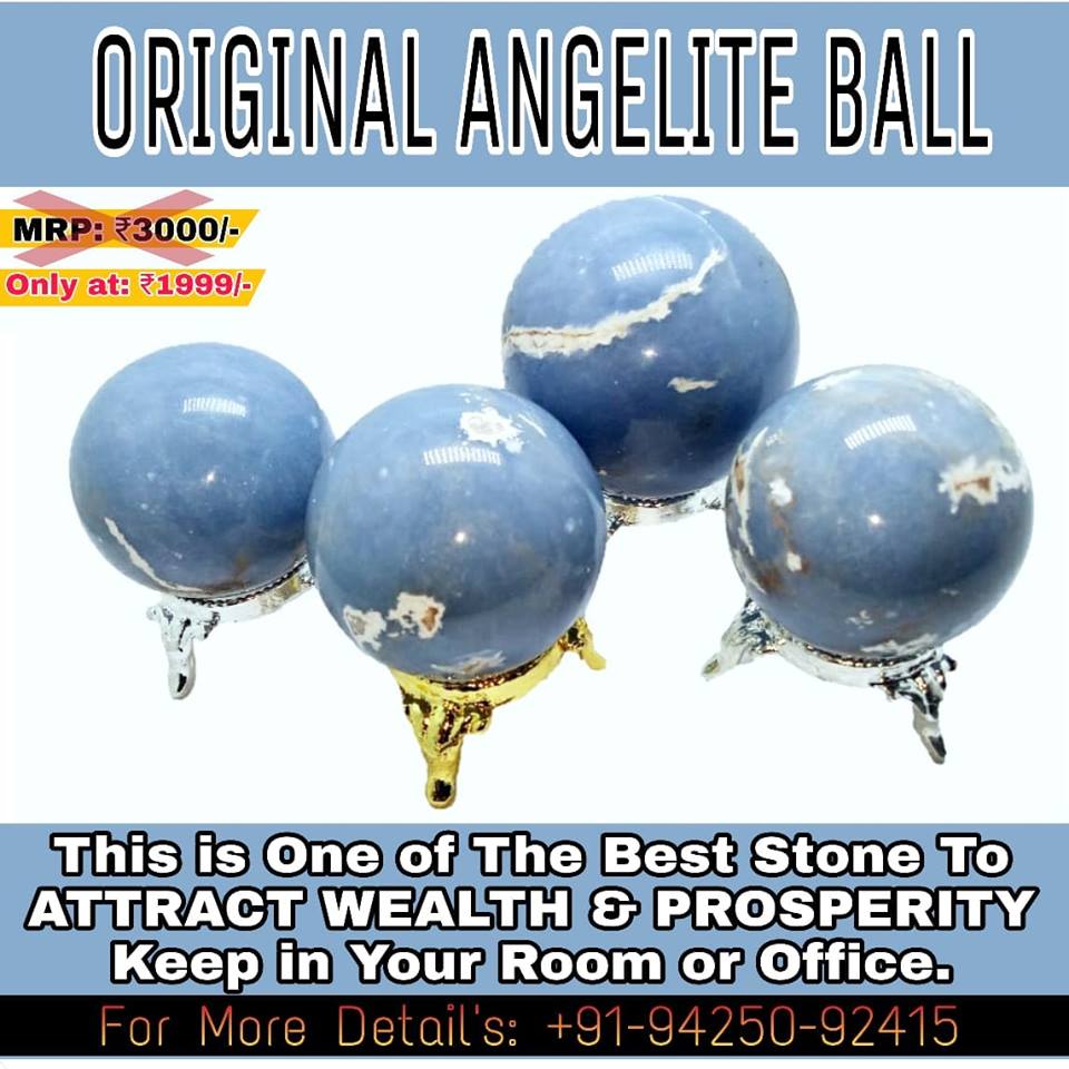 Original angelite ball this is one of the best stone to attract wealth ...